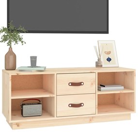 TV skříňka 100 x 34 x 40 cm masivní borové dřevo - Default Title
