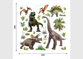 Dětská samolepka na zeď Dinosauři | 30 x 30 cm | DDKS3941