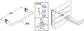 Aqualine Sušák ručníků na otopná tělesa 43cm oblý, bílá - IDO-50