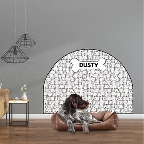 PIPPER. Ochranná textilní nálepka na zeď - Oblouk - Psi Velikost: 120x96cm, Jméno: Se jménem