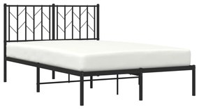 Kovový rám postele s čelem černý 120 x 200 cm