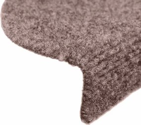 Schodové rohože samolepicí 30 ks 56x17x3 cm světle hnědé půlkulaté 3365679