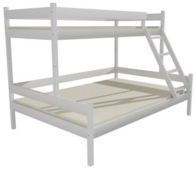 Patrová postel s rozšířeným spodním lůžkem PPS 002 90/140 x 200 cm - bílá