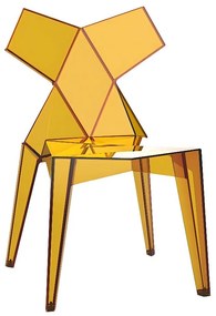 VONDOM Žluto-oranžová transparentní plastová jídelní židle KIMONO