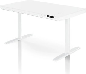 Elektrický psací stůl sit-stand se zásuvkou a bezdrátovou nabíječkou Qi bílý, 1200 mm: ELLIS