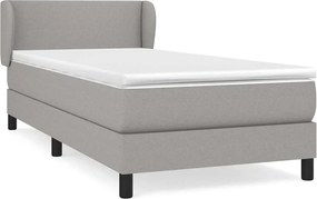 Box spring postel s matrací světle šedá 80 x 200 cm textil 3126037