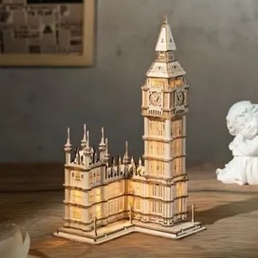 RoboTime dřevěné 3D puzzle hodinová věž Big Ben svítící / od 14 let /