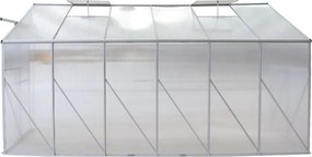 Zahradní skleník ke stěně, polykarbonát, 122x374x199 cm, MABON TYP 4