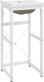 Koupelnový rám s vestavěným umyvadlem bílý železo 3101385