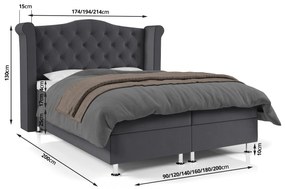 SFAB Kontinentální čalouněná postel SATURN (120x200 cm) Barva látky: MONOLITH 15