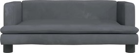 Pelíšek pro psy tmavě šedý 80 x 45 x 30 cm samet 171896