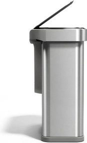 Ocelový odpadkový koš 34+24 l na tříděný odpad/bezdotykový ve stříbrné barvě Dual Sensor – simplehuman