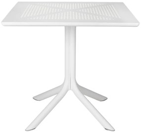OnaDnes -20% Nardi Bílý plastový zahradní stůl Clip 80 x 80 cm