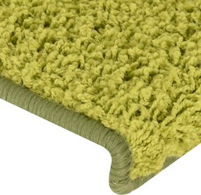 Schodové rohože 15 ks 65 x 21 x 4 cm zelené s obdélníkovým okrajem 326204