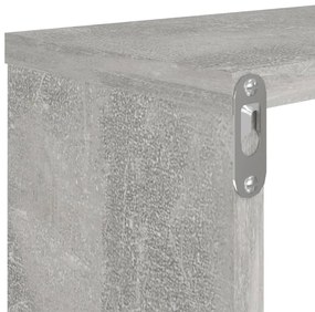 Nástěnné obdélníkové police 4 ks betonově šedé 80x15x26,5 cm