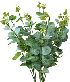 Dekorace tmavší zelená umělá rostlina s panašovanými listy - 12*8*50 cm