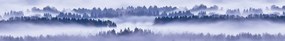 DIMEX | Fototapeta do kuchyně Mlha mezi stromy KI-420-195 | 420 x 60 cm | šedá, modrá, černá