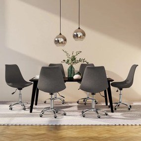 vidaXL Otočné jídelní židle 6 ks textil [3085390] Barva: Tmavě šedá