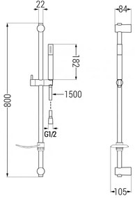 Mexen DF70 posuvný sprchový set, Zlatorůžová - 785704582-60