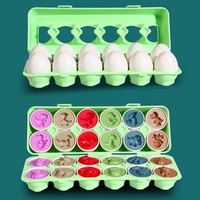 Montessori hračky - "chytrá vejce" Barva: 12pcs Dinosaur
