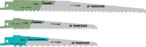 Parkside® Sada pilových listů Pfsz 4 B1, 3dílná (dřevo a plast, 3dílná sada)