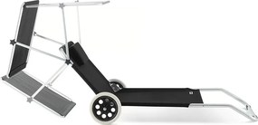 Zahradní lehátko CRETA s nastavitelnou sluneční clonou, na kolečkách, 150x52cm, antracitová Casaria
