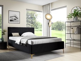 Eka Čalouněná postel ANNA+ 120x200 cm Barva látky Trinity: Černá (Trinity 2316), Úložný prostor: Bez úložného prostoru