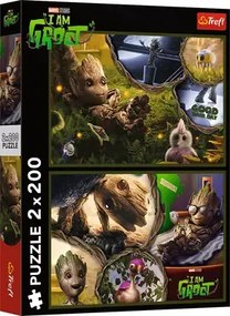 Trefl - Puzzle - Marvel: Já jsem Groot / 2x 200 dílků / 41 x 27.5 cm /
