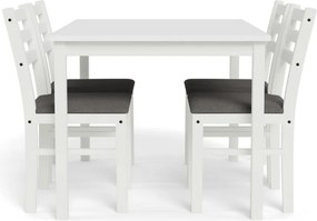 ACTONA Jídelní set stolu a čtyř židlí ALICANTE bílý 110x70 cm