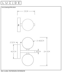 LUCIDE Wall light TYCHO Satin Brass