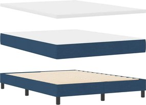 Postel s boxspringem s čelo Modrá 160 x 200 cm textil 3338782