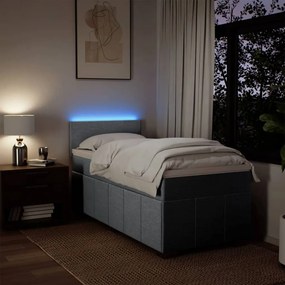Box spring postel s matrací světle šedý 100 x 200 cm textil 3289272