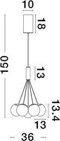 Závěsné LED svítidlo NOVA LUCE NUVOLE 49W 3000K 9061433