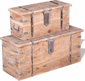Úložné truhly sada 2 ks akáciové dřevo 244054