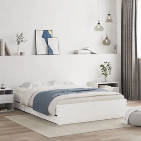 Rám postele se zásuvkami bílý 120 x 190 cm kompozitní dřevo 3207315