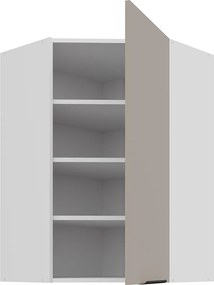 ARIA lb | horní kuchyňská skříňka 60x60 GN-90 1F (45°) rohová s policemi | 60x60 cm | VYSOKÁ | bílá/béžová