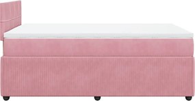 Box spring postel s matrací růžová 120 x 200 cm samet 3290015