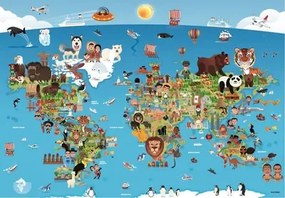 ANATOLIAN Puzzle Kreslená mapa světa / 260 dílků / od 8 let