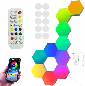 Lampa Hexagon S Voštinovou Strukturou Led Svícny Rgb 10KUSŮ