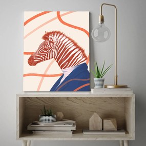 Gario Obraz na plátně Zebra Oranžová zvířecí abstrakce - Bryantama Art Rozměry: 40 x 60 cm