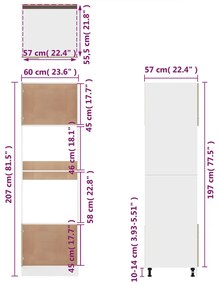 Skříňka na mikrovlnku hnědý dub 60x57x207 cm kompozitní dřevo - Default Title