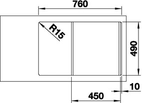 Granitový dřez Blanco AXIA III 45 S InFino šedá skála + skleněná krájecí deska a excentr 523184
