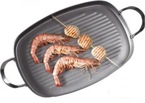 Oválná pánev ke grilování Plancha de Buyer MINERAL B 38x26cm vroubky