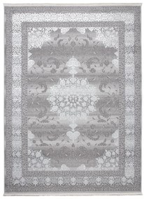 Exkluzivní bílý a šedý designový interiérový koberec se vzorem Šířka: 80 cm | Délka: 150 cm
