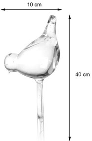 Zavlažovací koule Birds, 40x10 cm, sada 2ks, transparentní
