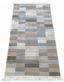 Hnědý kostkovaný koberec do kuchyně Šířka: 160 cm | Délka: 220 cm