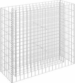 Gabionový vyvýšený záhon pozinkovaná ocel 90 x 30 x 90 cm 145631