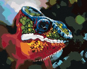 zuty zuty - malování podle čísel - abstraktní barevný chameleón, 40x50 cm, plátno+rám
