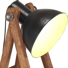 Stojací lampa černá E27 masivní mangovníkové dřevo 320589