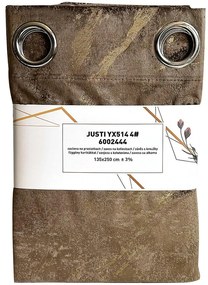 Závěs s oky Velvet Justi YX514/4 135x250 hnědý